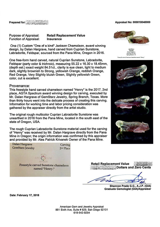 Oregon Sunstone Appraisers, Biography, Contacts, Certificates